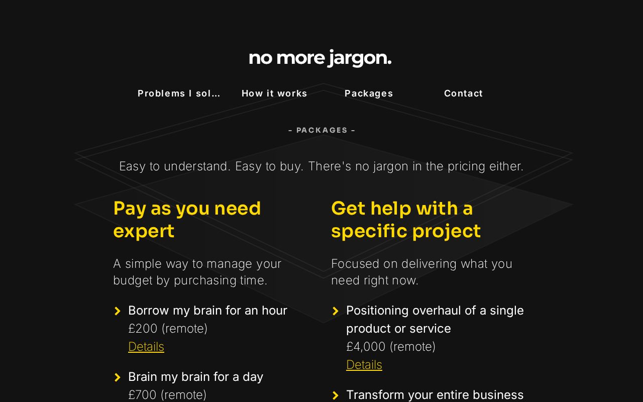 No More Jargon | Pricing